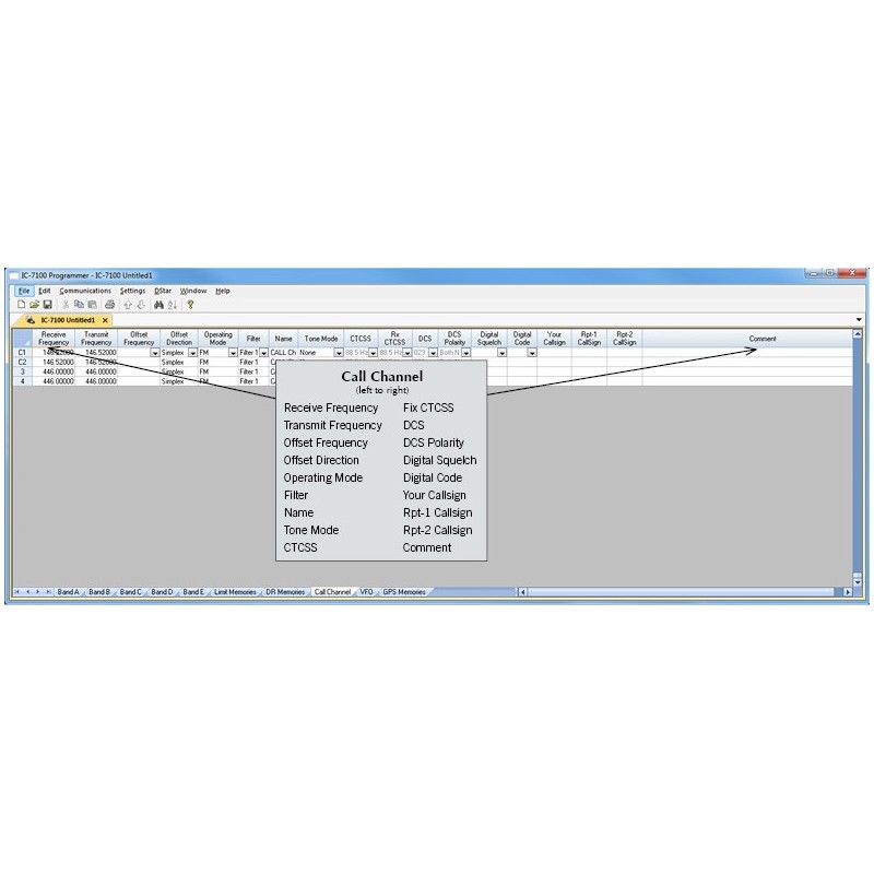 WCS-7100 Programvara för Icom IC-7100